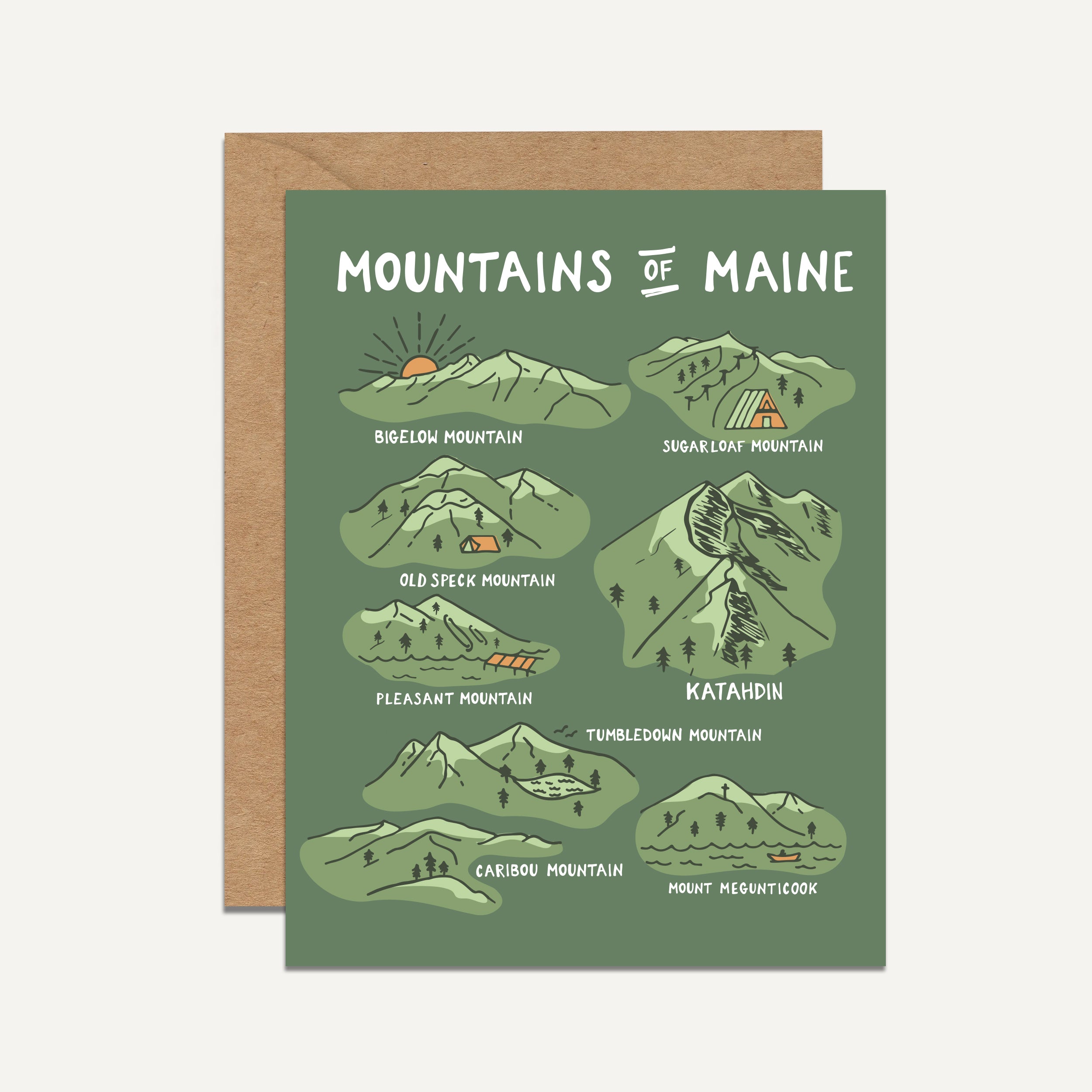Mountains of Maine Greeting Card – Hills & Trails Co.